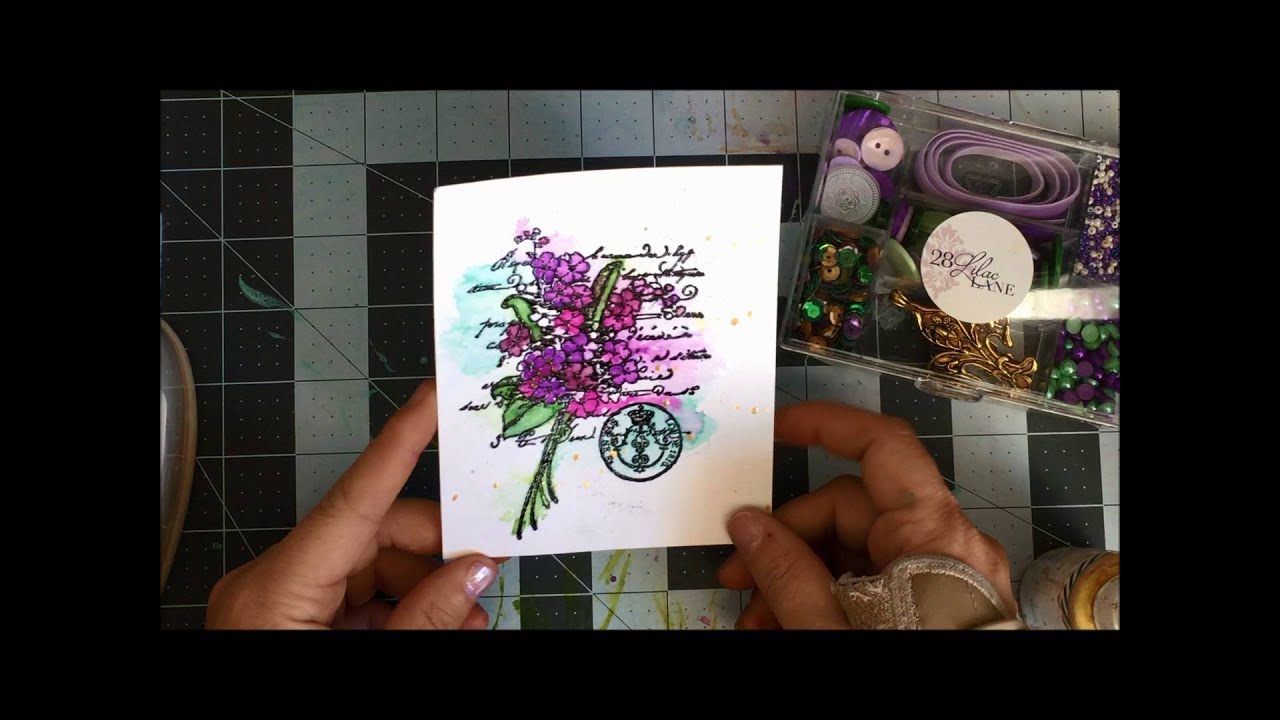28 Lilac Lane: Watercolor Card - YouTube