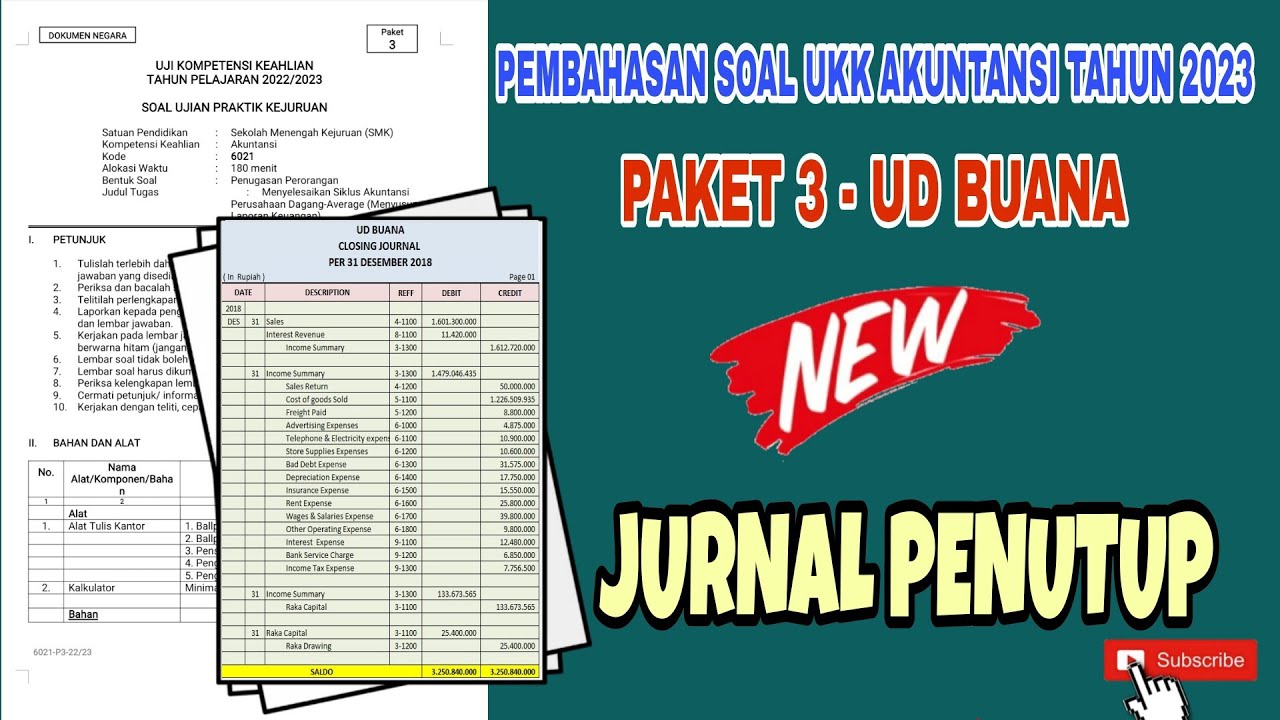 JURNAL PENUTUP UD BUANA - PEMBAHASAN SOAL UKK AKUNTANSI PAKET 3 TAHUN ...