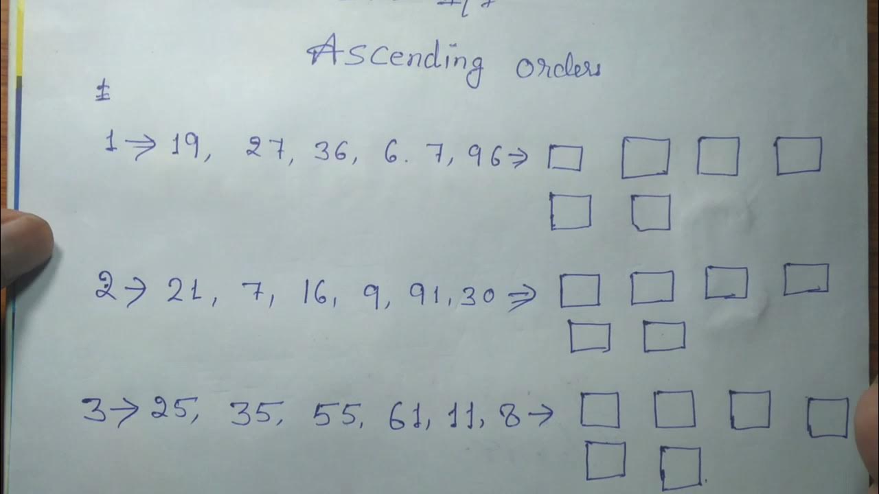 Ascendin order | Write following numbers in Ascending orders |Class 2 ...