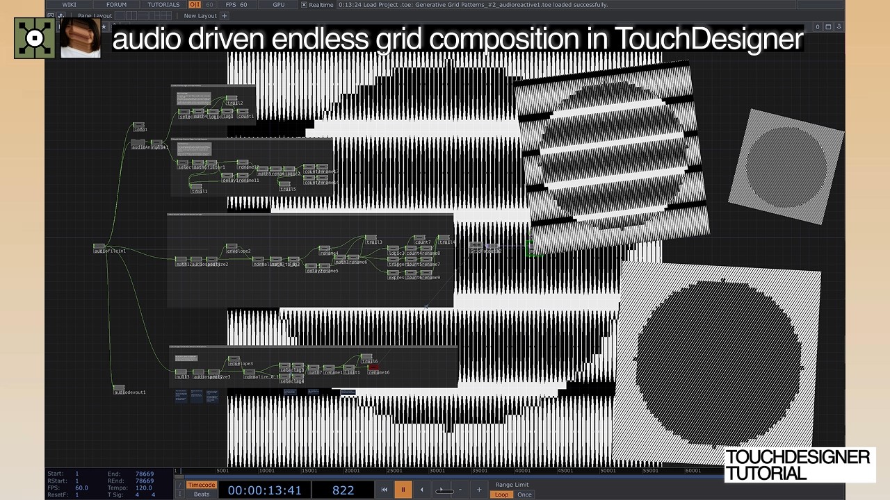 Audio Driven Endless Grid Composition in TouchDesigner - YouTube