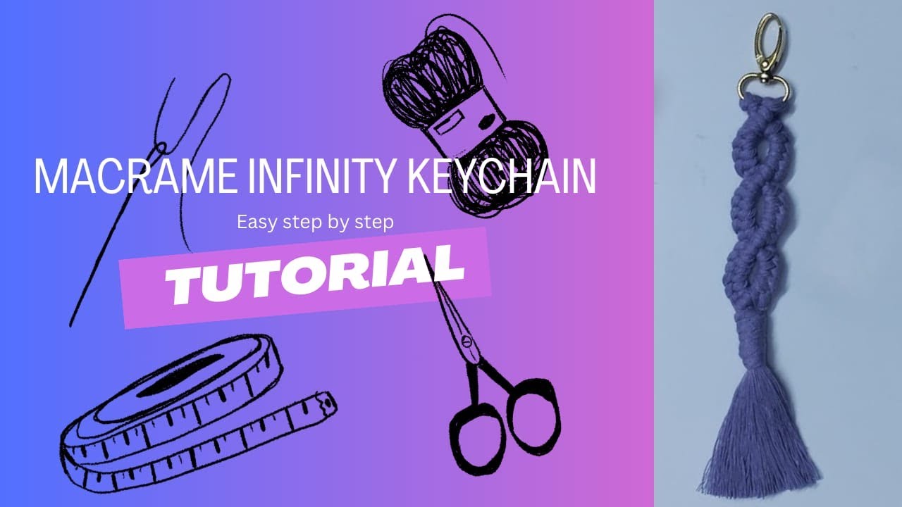 DIY Macrame Infinity Keychain Tutorial | Macrame Tutorial | #macrame # ...