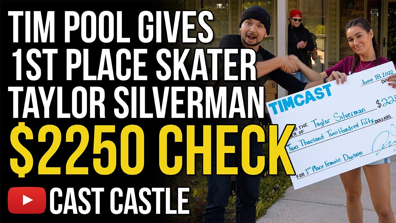 Tim Pool Gives 1st Place Skater Taylor Silverman $2250 Check - YouTube