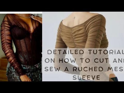 How to Draft , cut and sew a ruffled sleeve with viel net. - YouTube