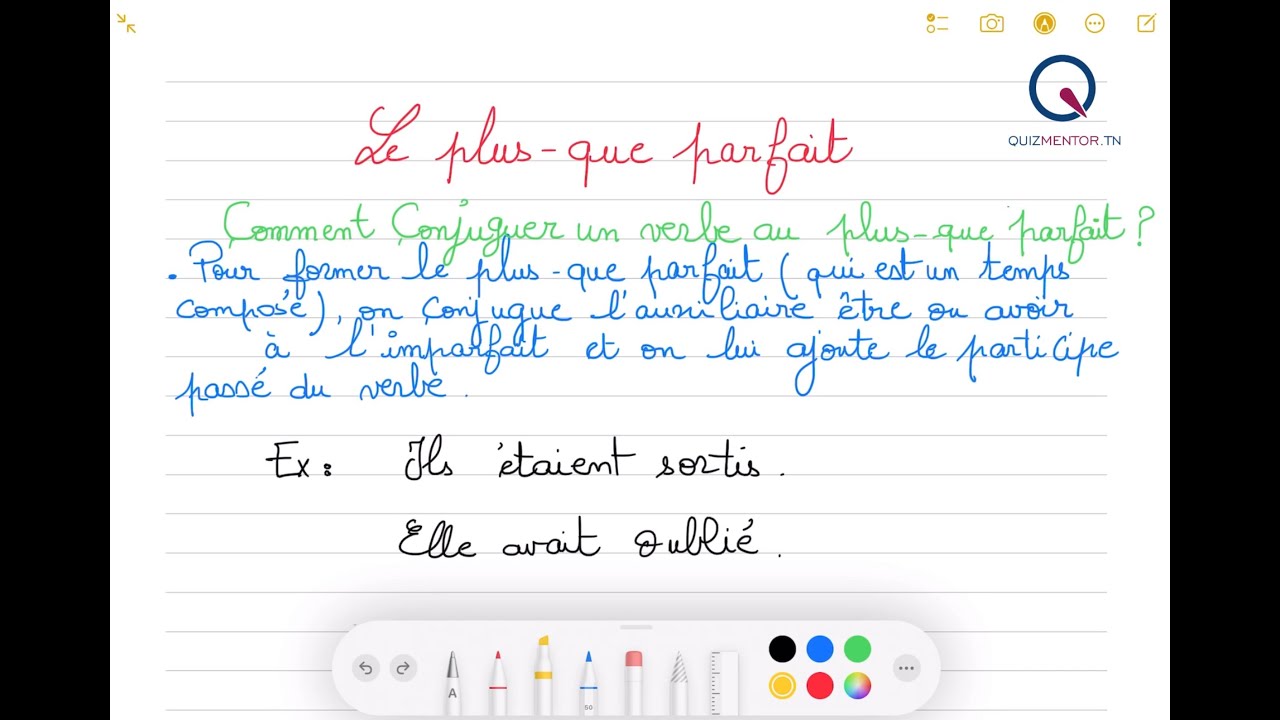 9ème année | Français | Le plus-que-parfait - YouTube