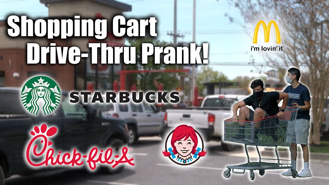 SHOPPING CART THROUGH DRIVE-THRU PRANK!! - YouTube