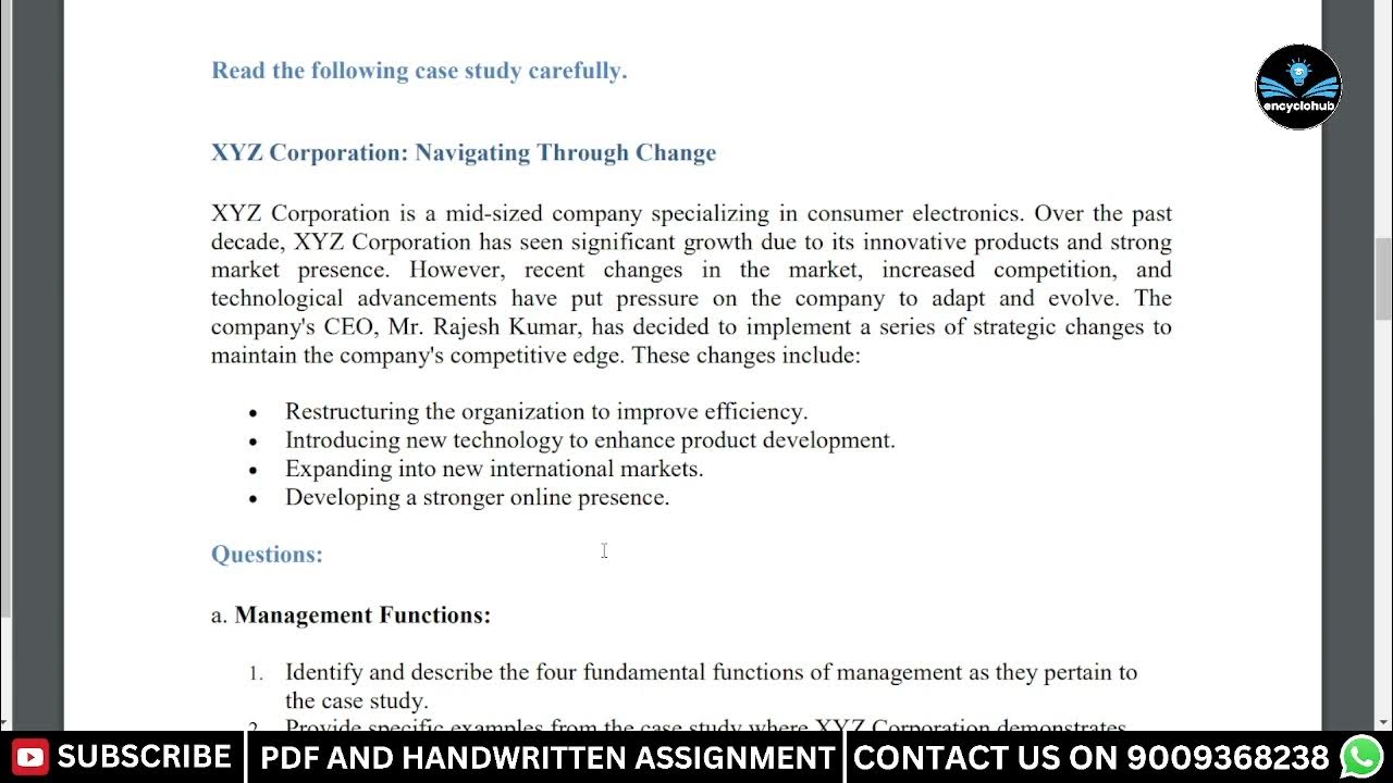 Solved Assignment of MMPC 001 Management Functions and Organisational Processes MBA 2025 - YouTube