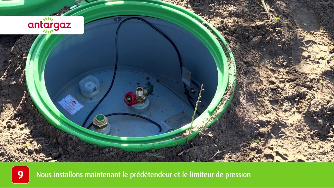 Placement d'une citerne Antargaz enterrée en 10 étapes - YouTube