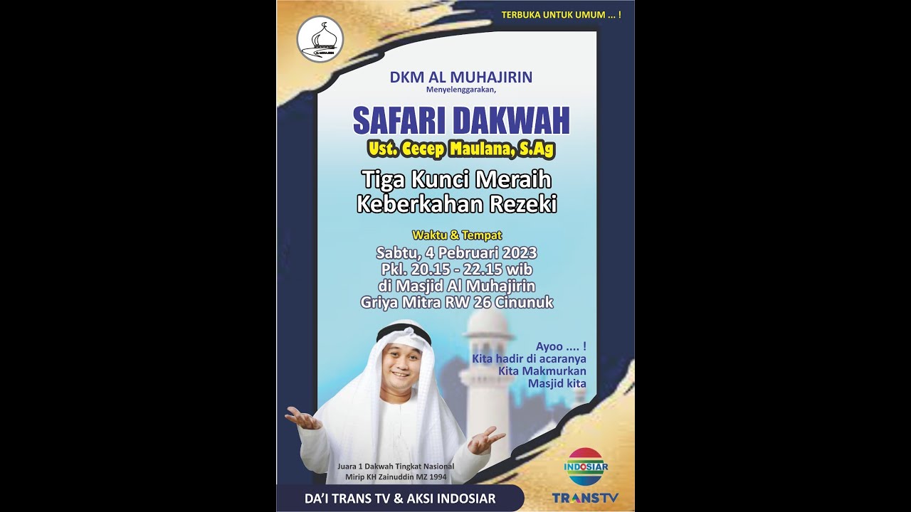 Tiga Kunci Meraih Keberkahan Rizki Bersama Ust. Cecep Maulana S.Ag ...