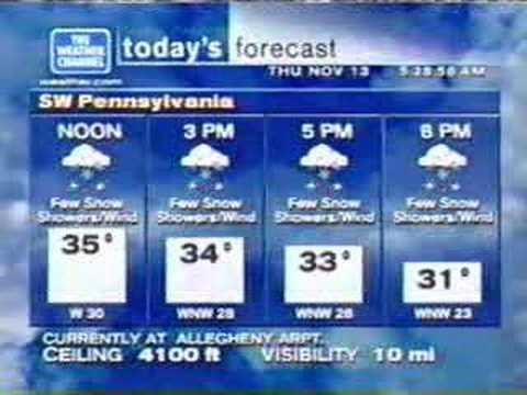 WeatherSTAR XL Local Forecast - Nov 13 2003 at 5:28 am - YouTube