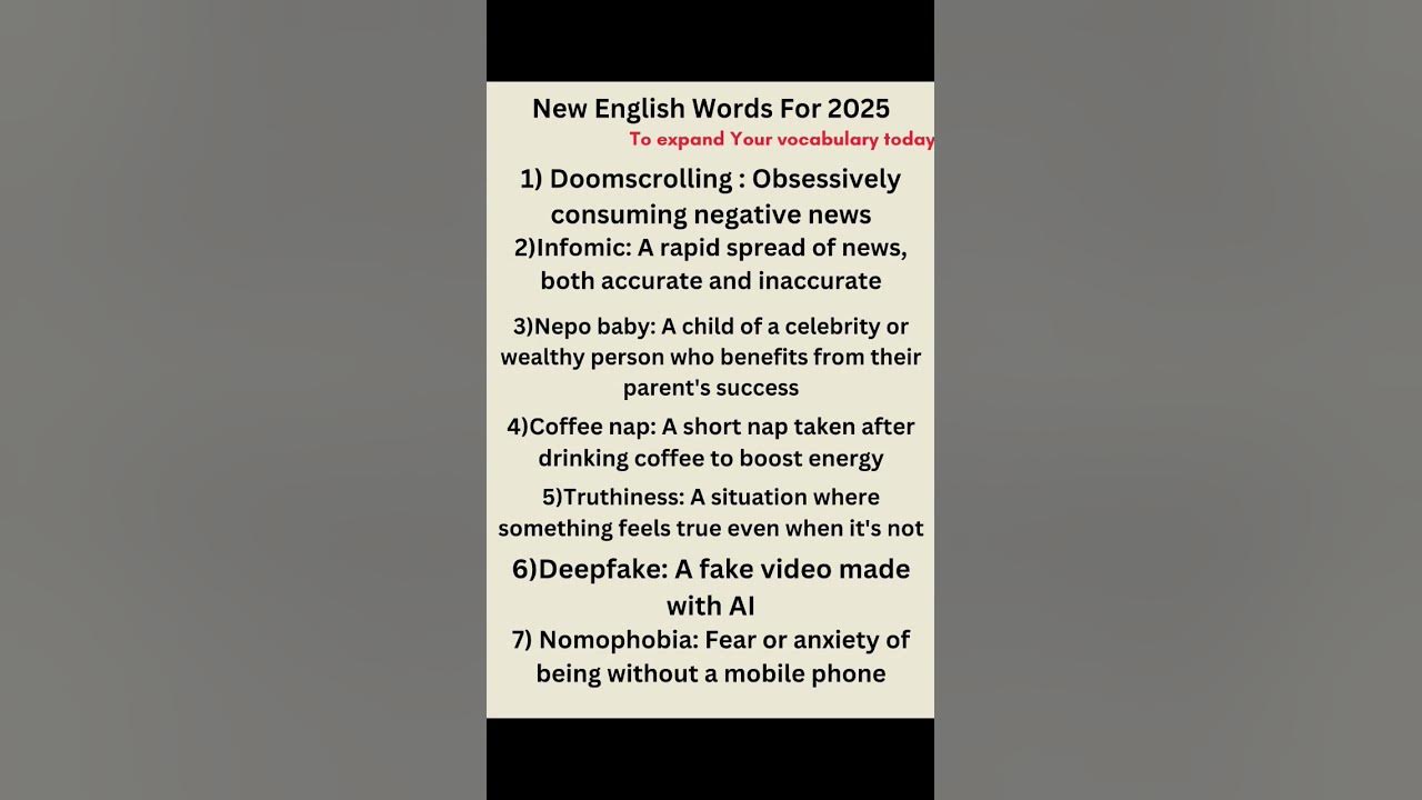 5 Brand New Words Added To The Dictionary In 2025! Expand Your ...