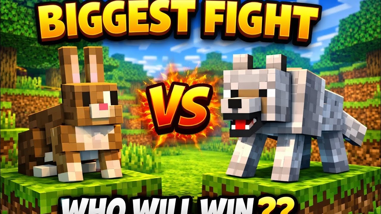 (RABBIT VS WOLF) WHO WILL WIN?? BIGGEST FIGHT IN MINECRAFT - YouTube