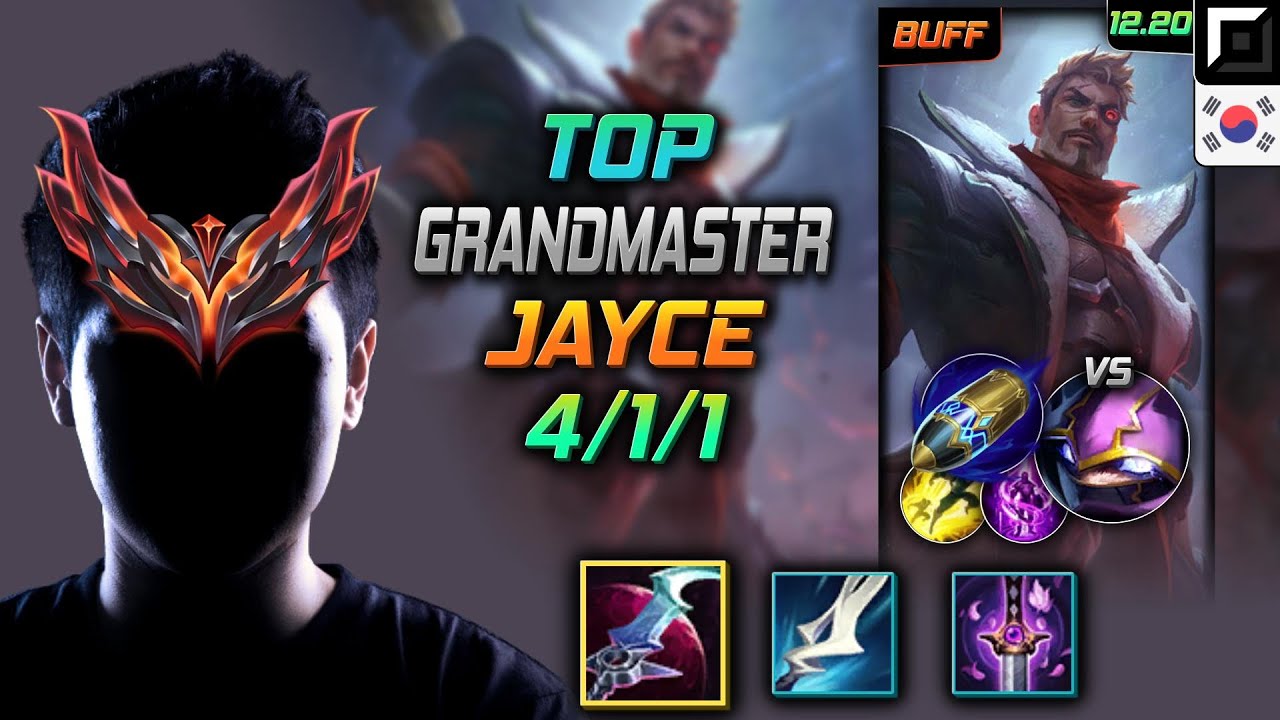 천상계 탑 제이스 템트리 룬 월식 선제공격 - GrandMaster Jayce Top vs Kennen - 롤 KR 12.20 ...