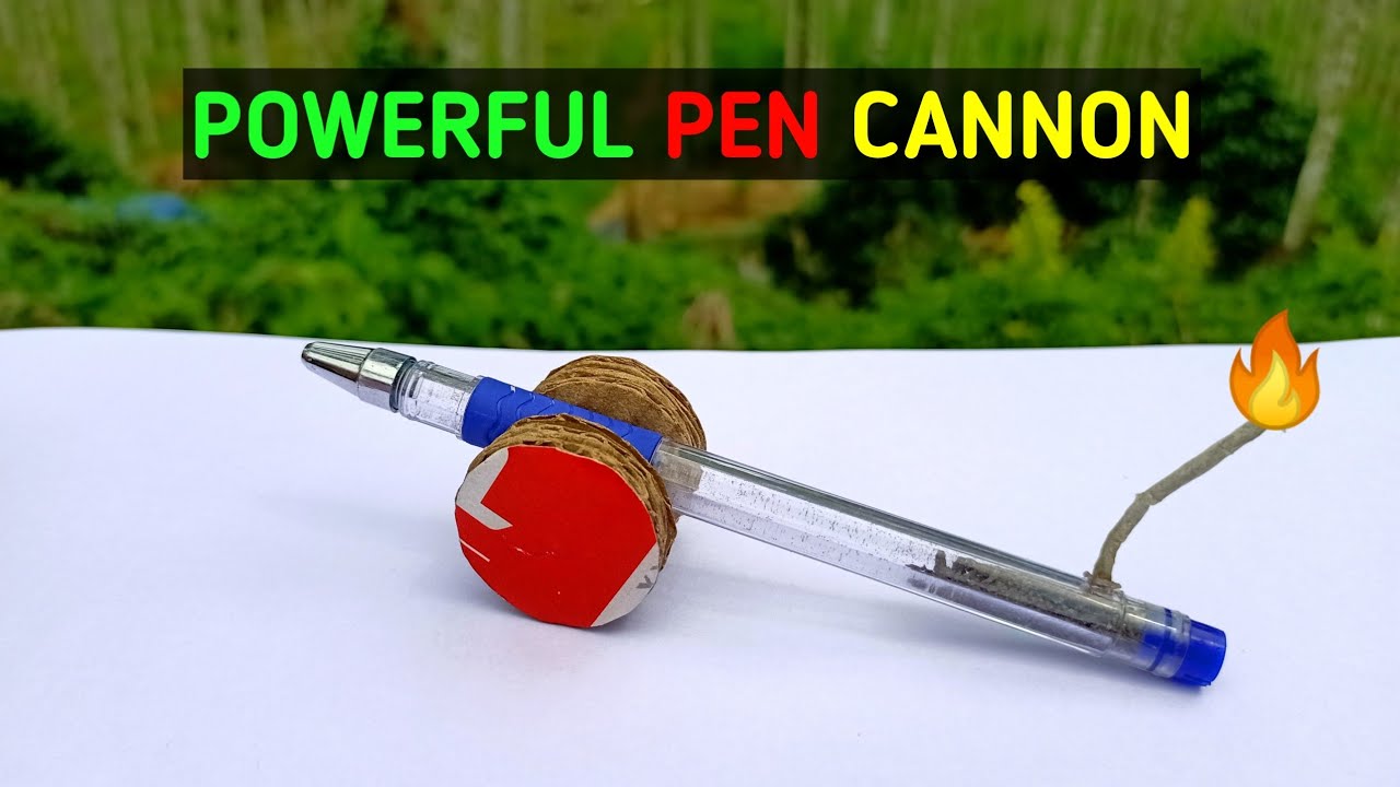 How To Make Pen Cannon From Matches _ DIY Powerful Cannon - YouTube
