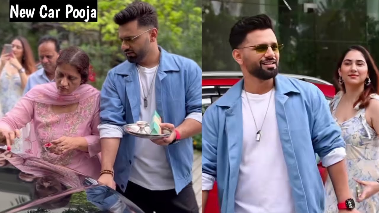 Rahul vaidhya mother doing Pooja of New car with disha parmar | Rahul ...