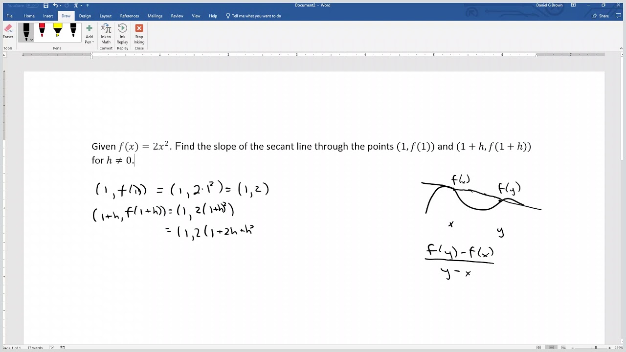 Slope of a Secant Line - YouTube