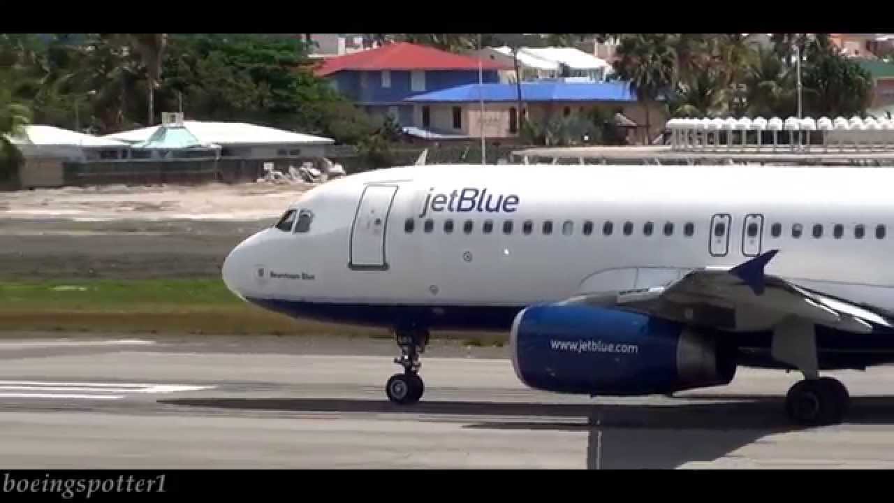 Jetblue Airbus a320 takeoff from St. Maarten - YouTube