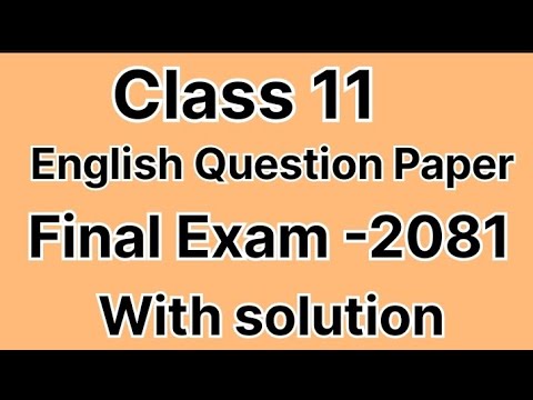 Class 11 English Question Paper 2024 | Class 11 English question paper ...