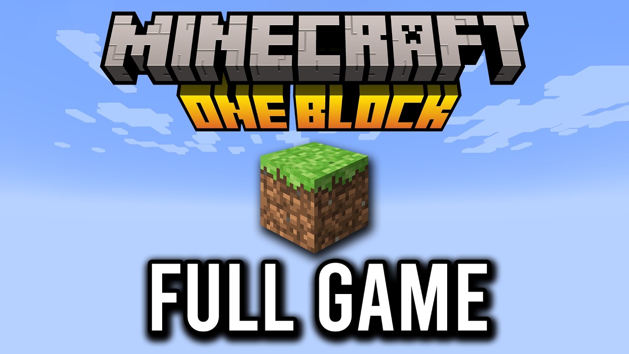 Minecraft One Block - FULL GAME Walkthrough - No commentary - YouTube