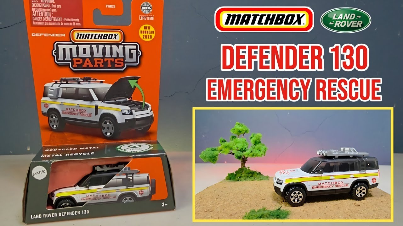 DIECAST BARU LAGI MATCHBOX MOVING PARTS LAND ROVER DEFENDER 130 - YouTube