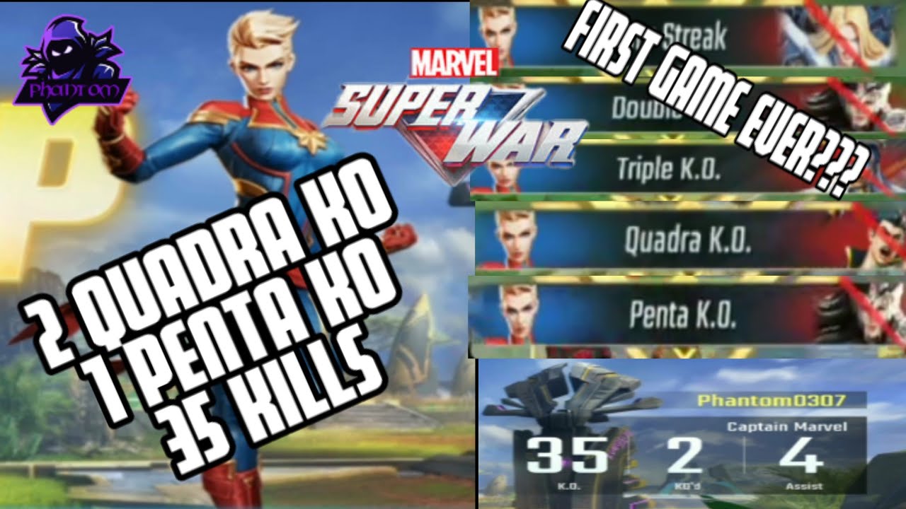 First Timer Plays Marvel Superwars Gets a Penta K.O.???| Captain Marvel Gameplay - YouTube
