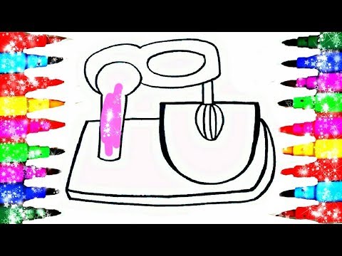 Learn Art l How To Draw Kids Cake Mixer l Kids Coloring Page for ...