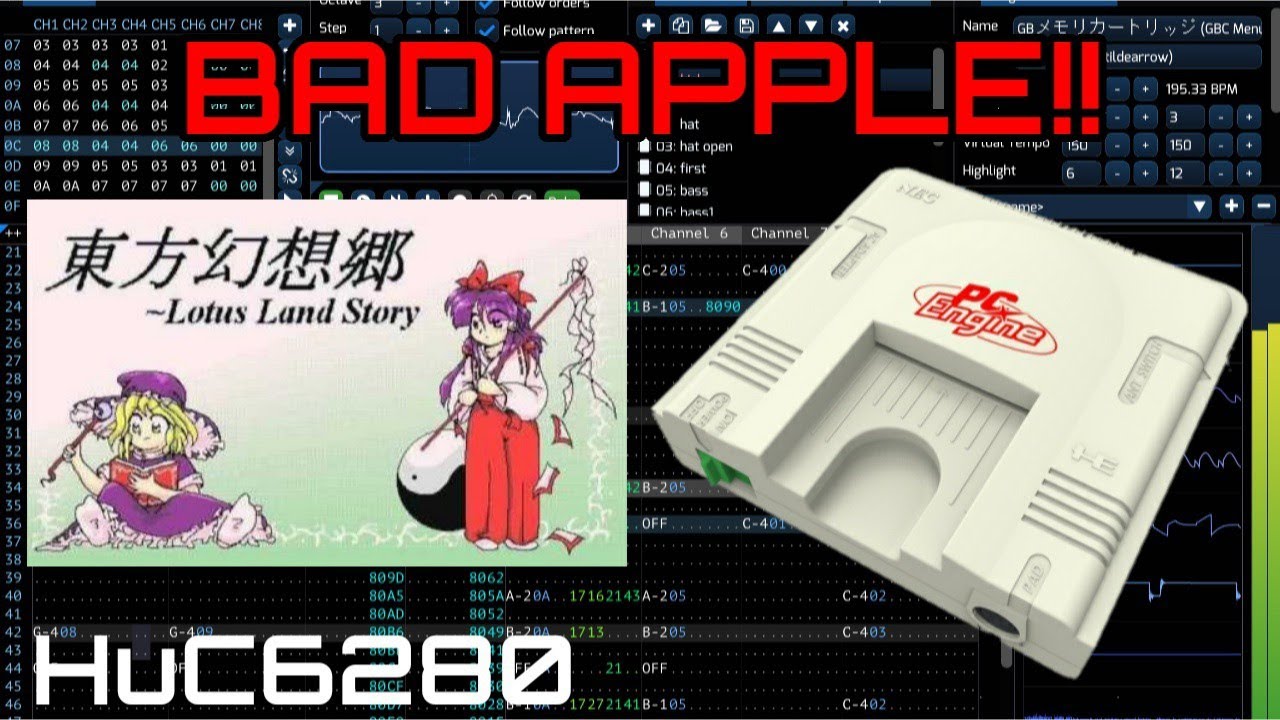 [Furnace] Touhou 4 Bad Apple!! PC Engine Remix (Lotus Land Story) - YouTube
