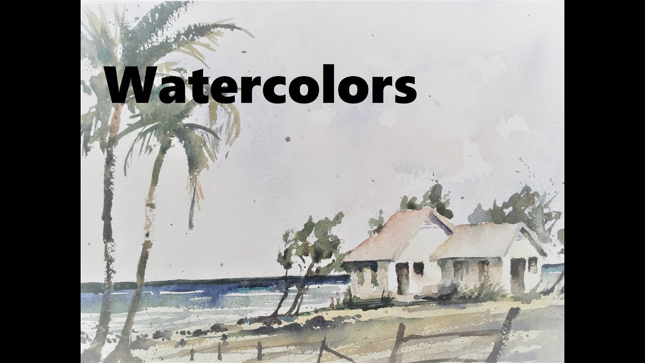 CHRIS PETRI - Tropical Watercolor Beach and Ocean Seascape - YouTube