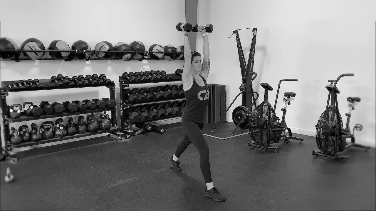 Dumbbell Overhead Split Squat - YouTube