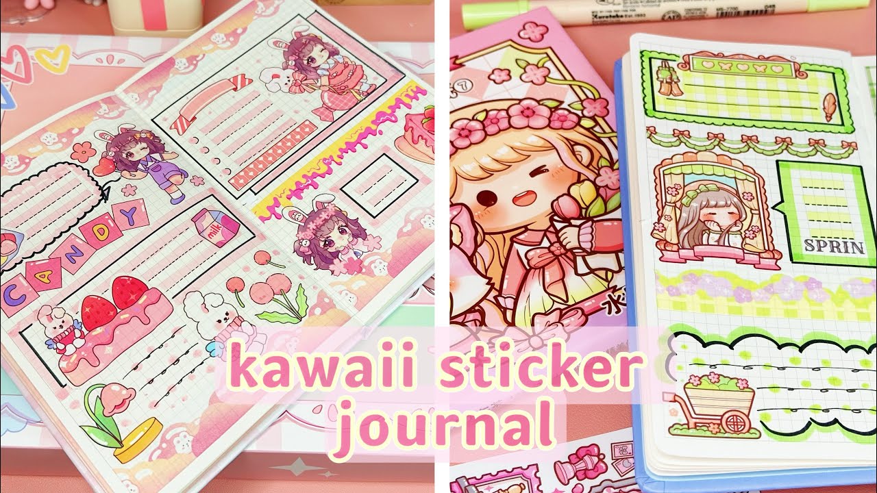 stickers journaling 💕cute kawaii sticker🌈 Immersive ASMR bullet journal ...