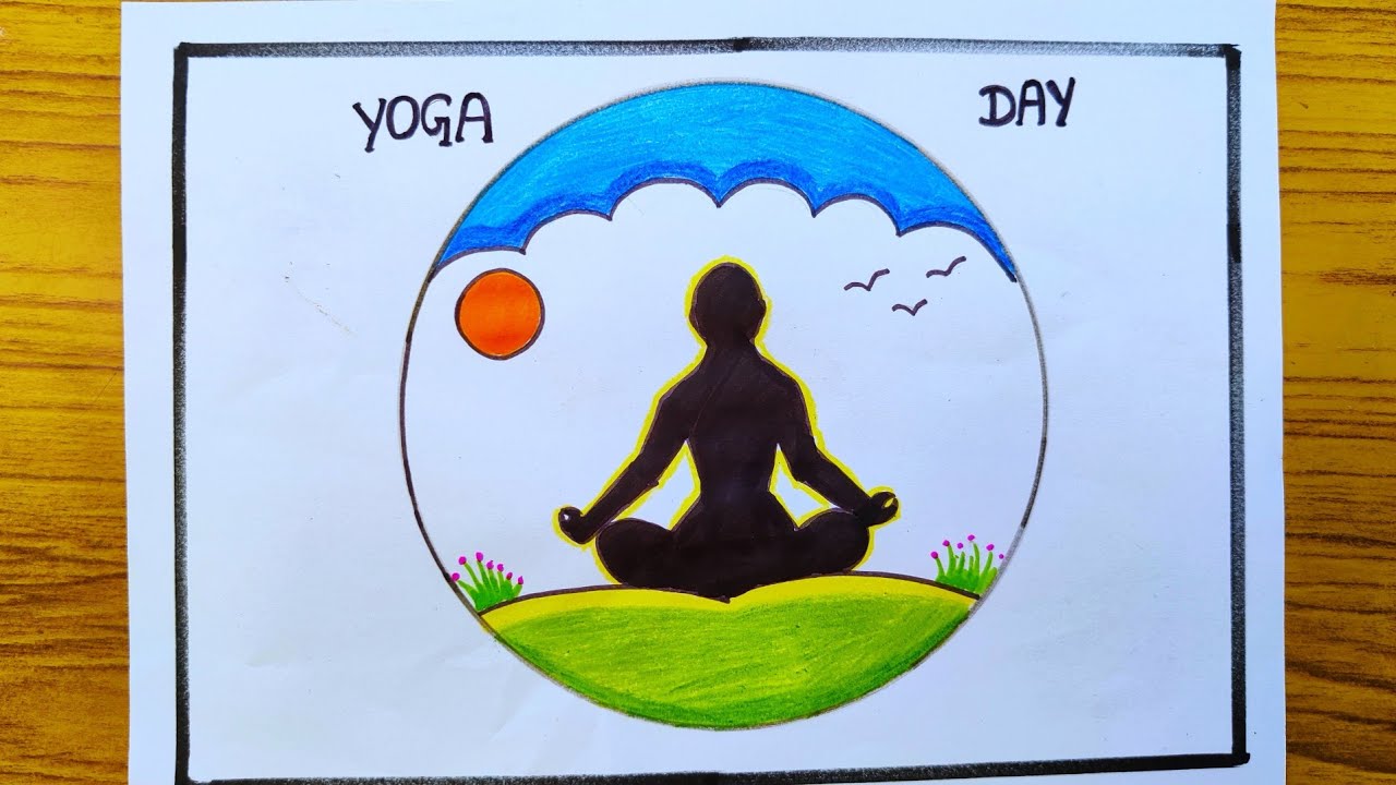 International yoga day drawing/yoga dinam drawing/yoga day poster/yoga ...