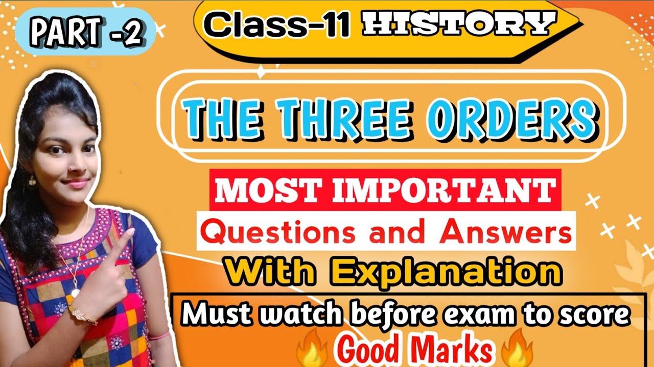 The three orders important questions and answers || Class 11 history ...