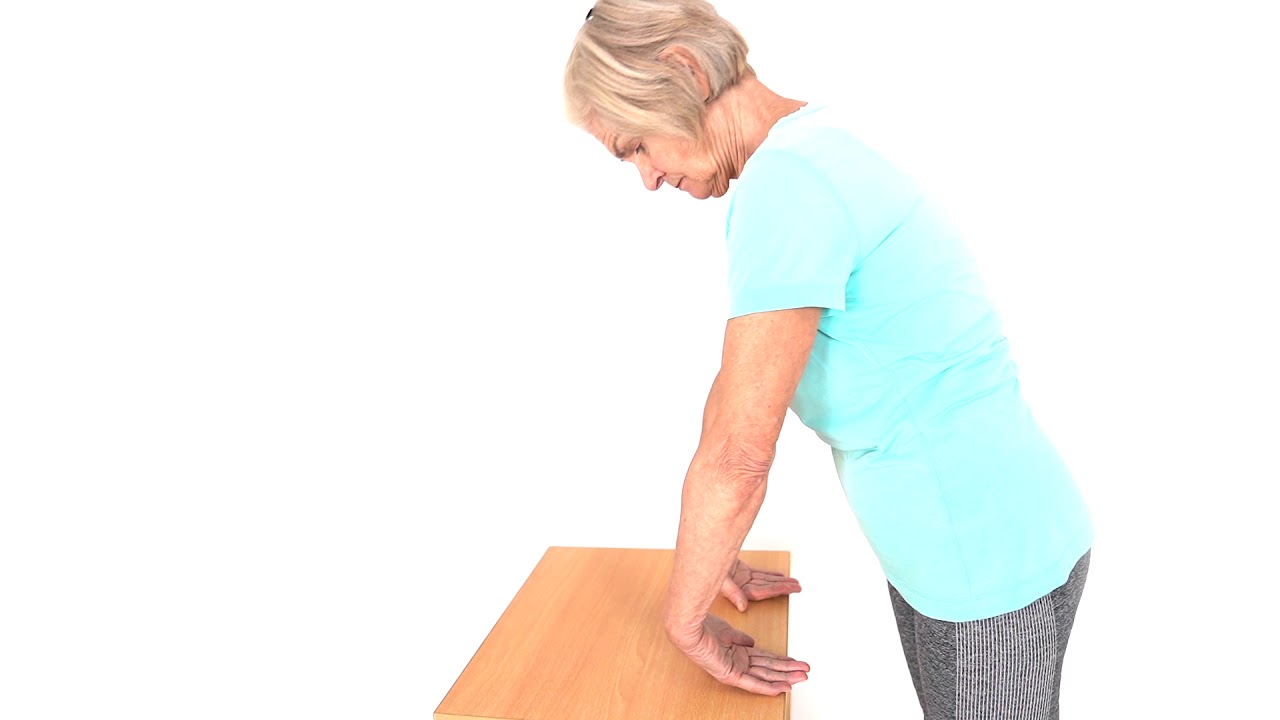 Senior Exercises | Hand Therapy | Wrist Flexion Table Stretch Two Hands ...