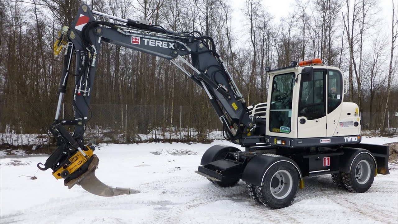 Presentation of the new Terex TW 110 excavator 2016 - YouTube