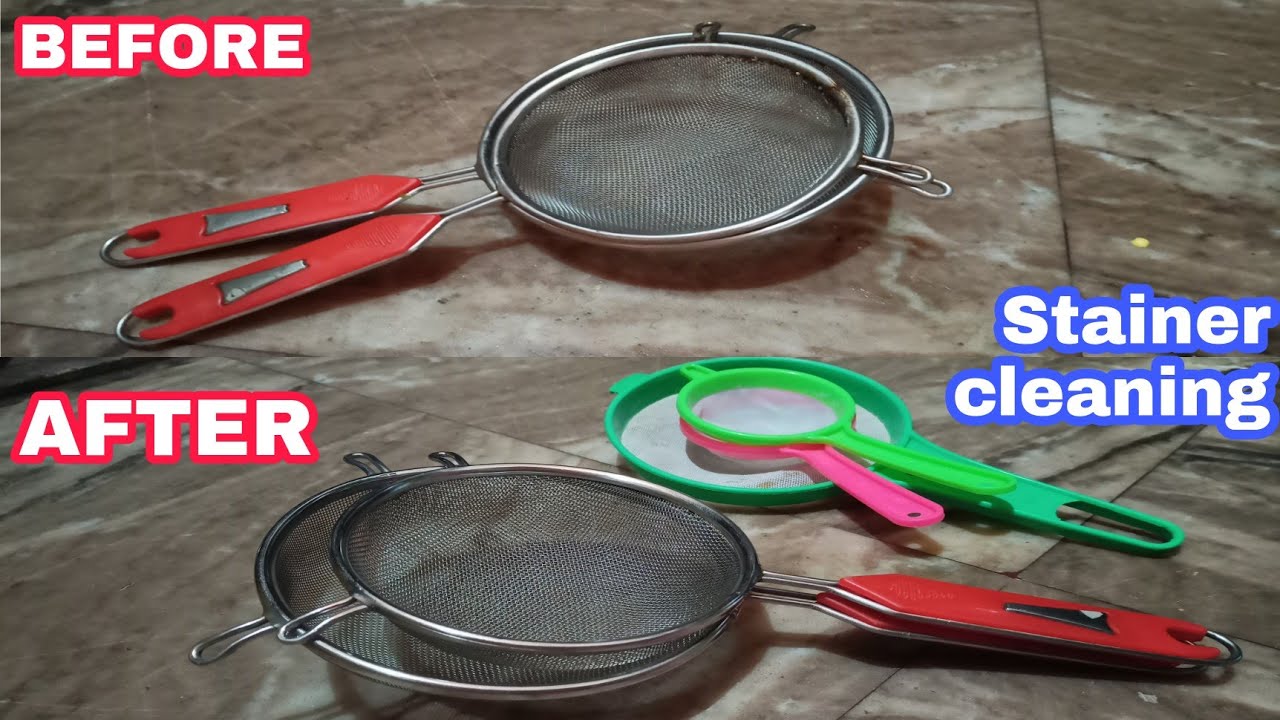 How To Clean Steel And Plastic Stainer Very Easy Process || Kitchen ...
