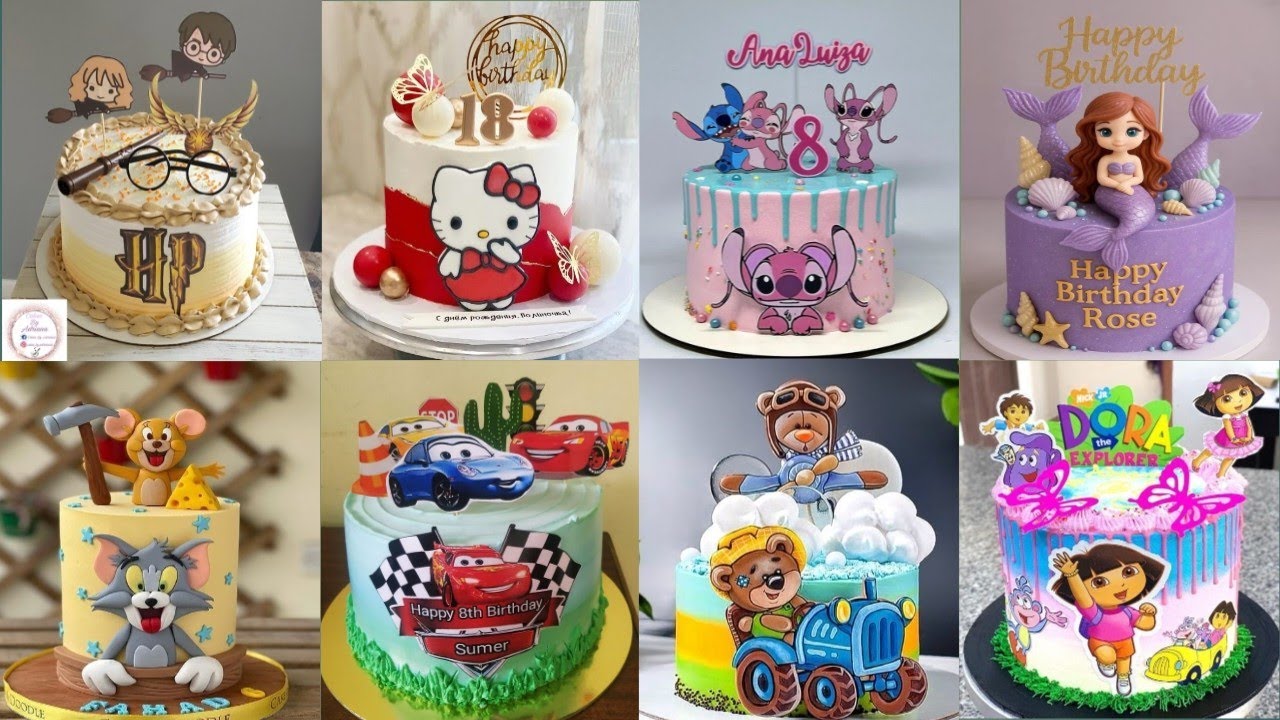 🎈⭐trendy babies birthday cakes design/ trendy cartoon cake design/ kid ...