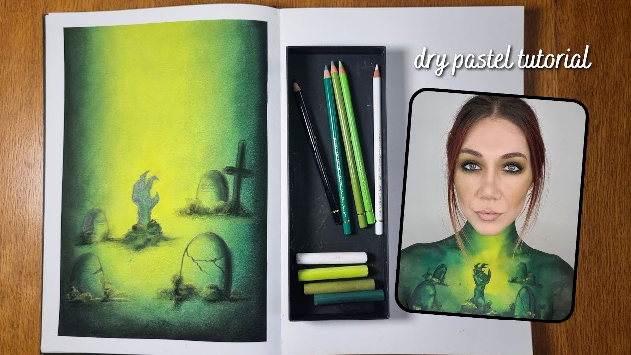 DRY PASTEL TUTORIAL | ZOMBIE RISING - YouTube