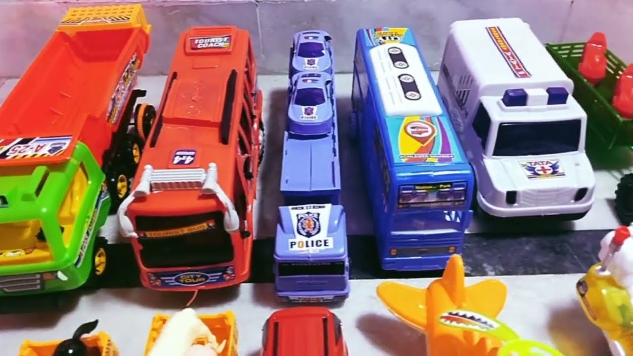 Gadi wala Cartoon fire truck Ambulance toys city Bus super bike super ...