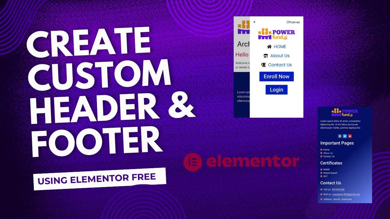 Create Custom Header And Footer In Wordpress Using Elementor And Free Addons Youtube