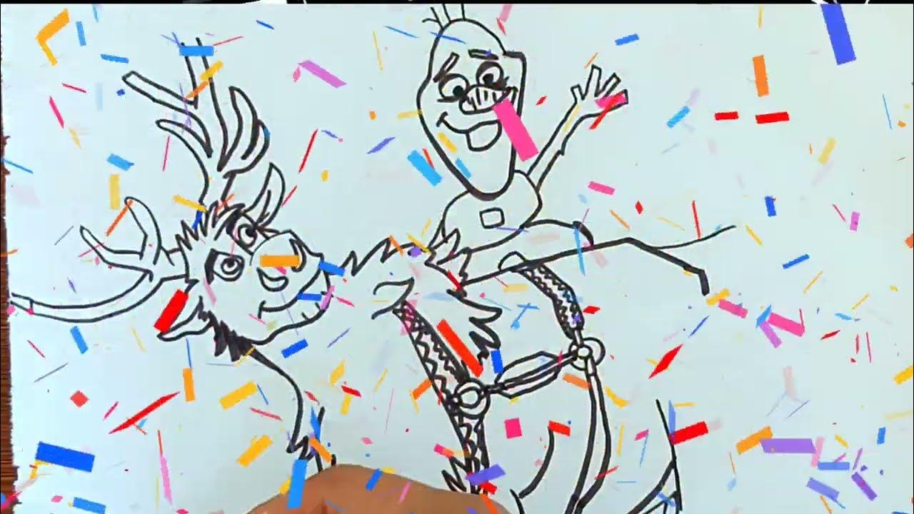 How to Draw and Color Rainbow Olaf from Frozen - YouTube