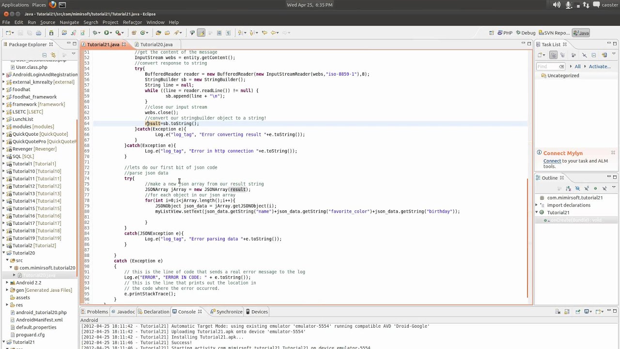 Android Tutorial 21 - Our First JSON Response - YouTube