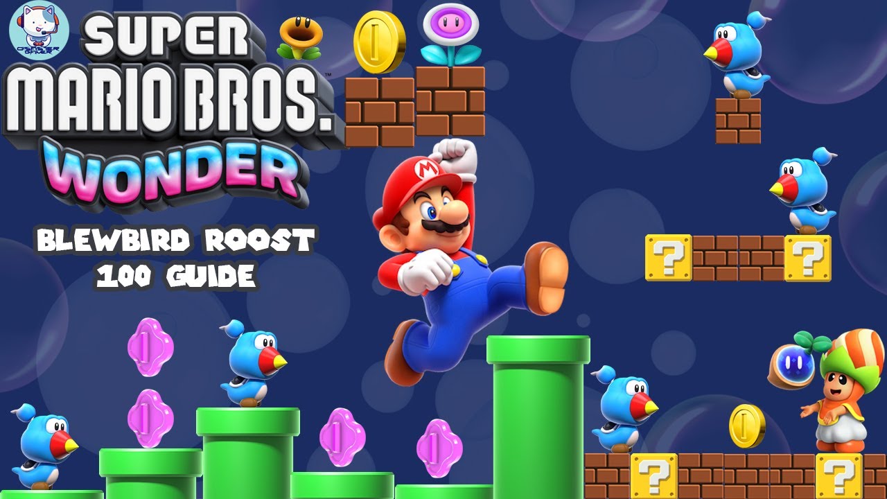 Blewbird Roost Walkthrough Super Mario Wonder | All Coins and Wonder ...