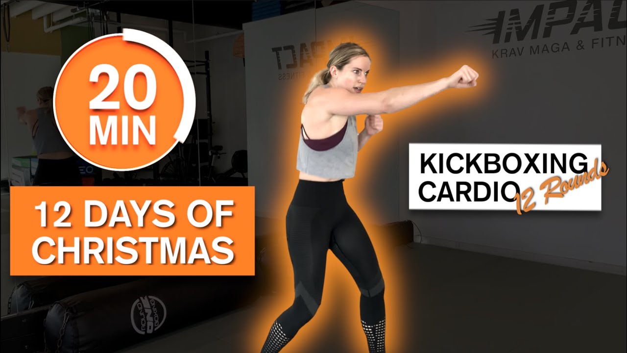 20 MIN KICKBOXING CARDIO - 12 Days of Christmas Workout!! - YouTube