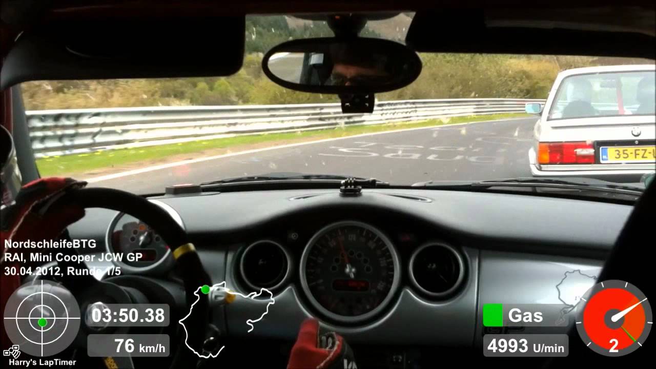 Mini Cooper S JCW GP - Harry's LapTimer Pro - Nordschleife BTG - YouTube