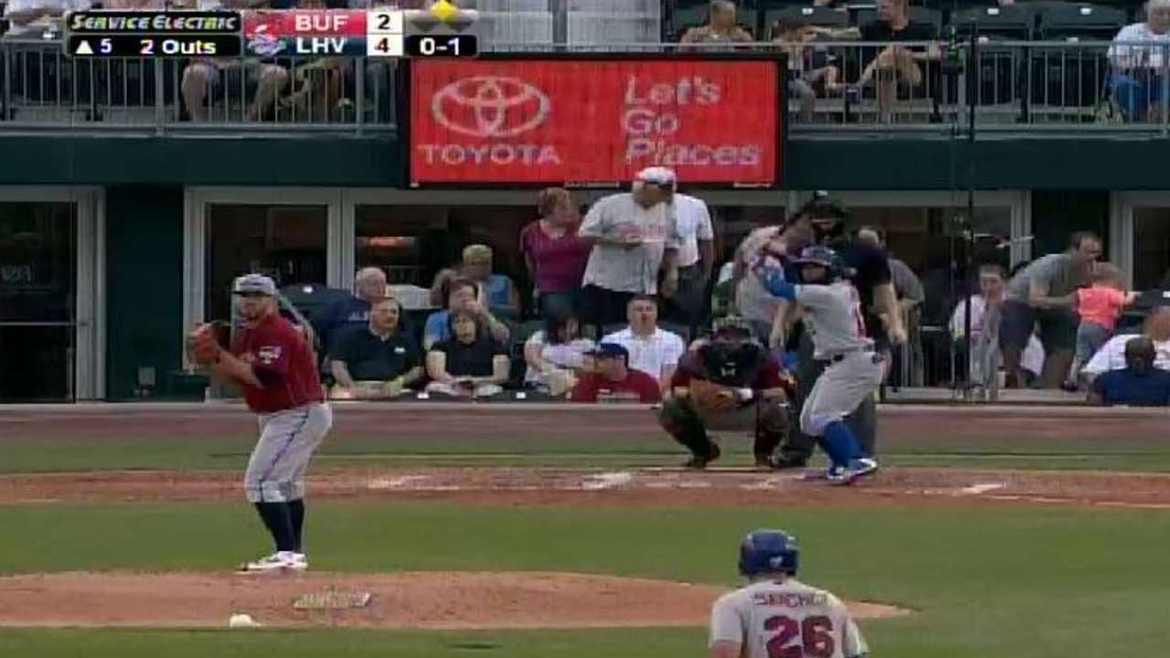 Casilla triples in run for Bisons - YouTube