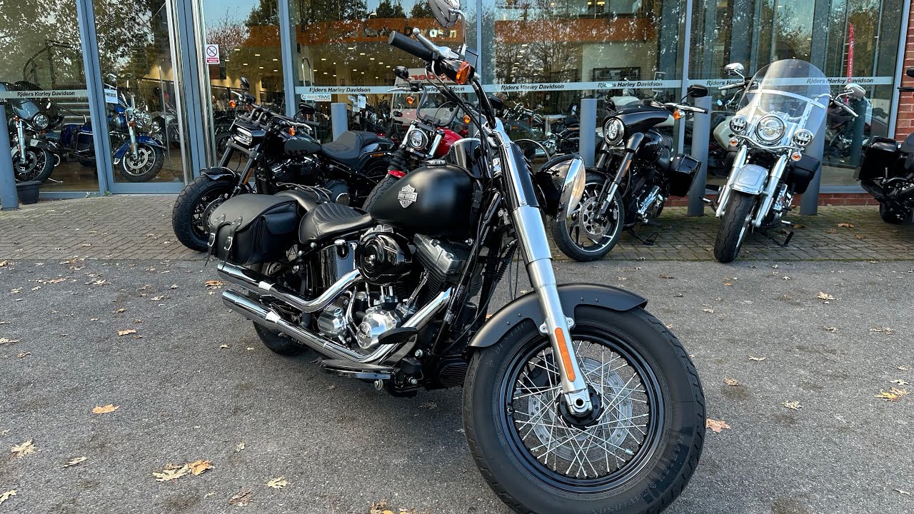 Harley-Davidson Softail Slim FLS 103 13 (Black) walkaround with engine ...