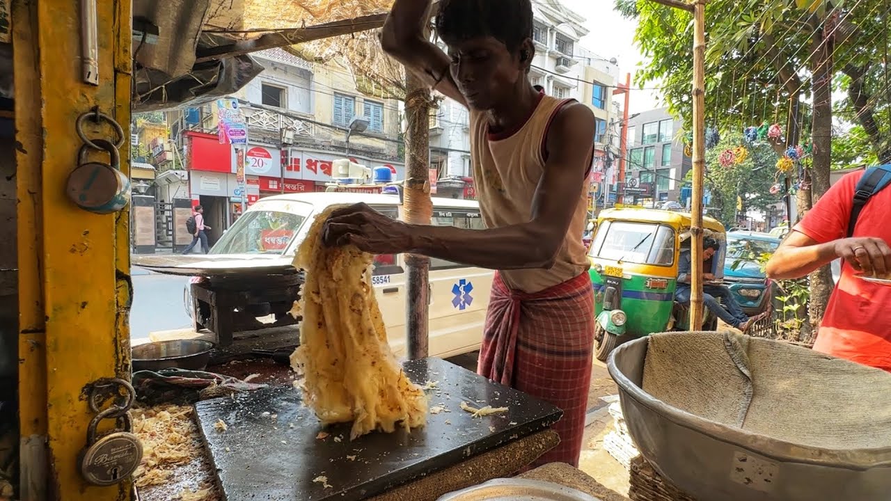 15₹ Plate Pitai Paratha & Veg Sabzi of Kolkata|Unique Street Food of ...