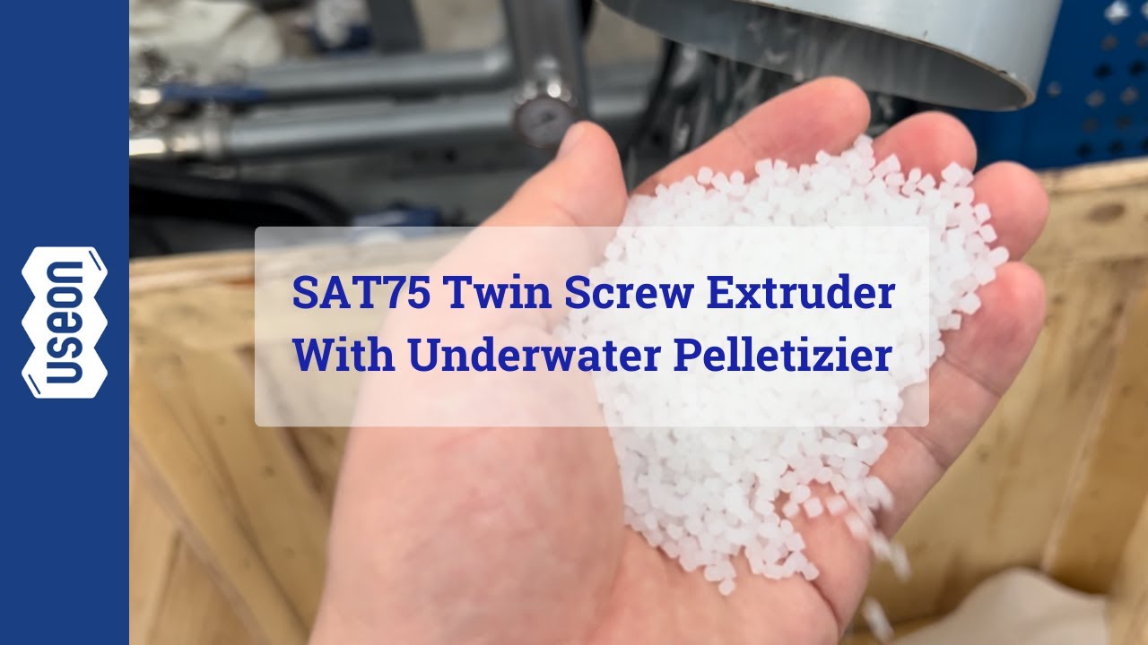 SAT75 Twin Screw Extruder With Underwater Pelletizier - USEON - YouTube