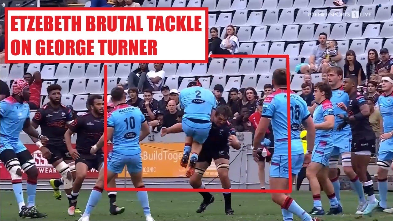 Eben Etzebeth tackle George Turner | Sharks vs Glasgow Warriors ...