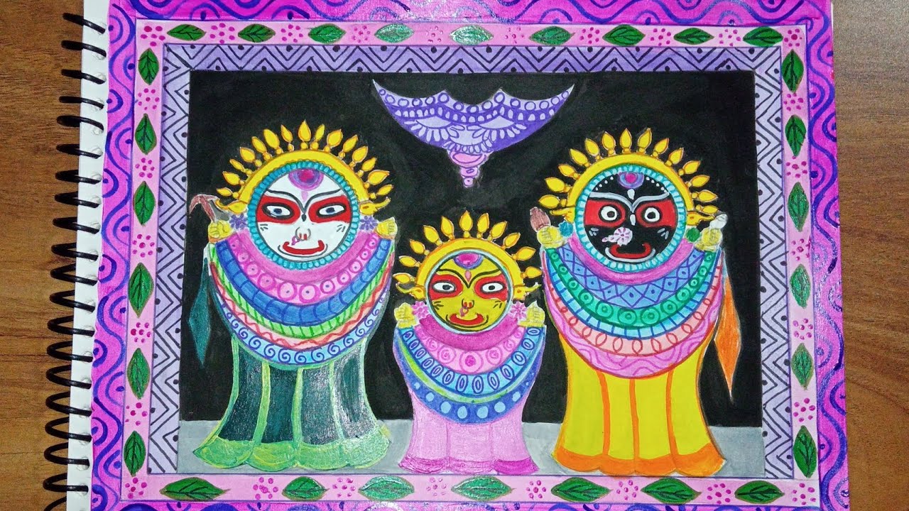 Shree Jagannath, Balbhadra and Subhadra painting step by step for ...