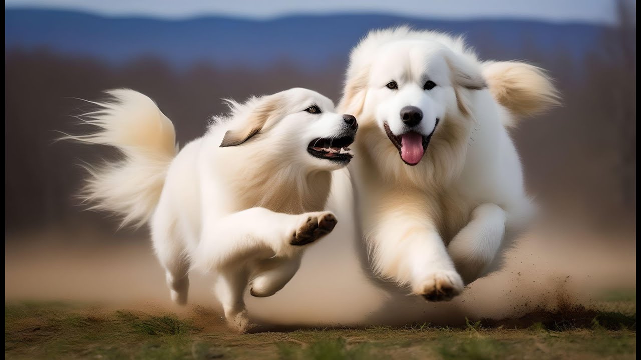Great Pyrenees Play/Fight - YouTube